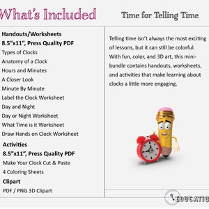 How to Tell Time Educational Printables, Telling Time, Clock Clipart ...