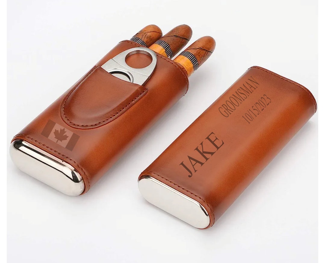 Cigar Case 3 Holder Custom | Personalized | Groomsmen| Bridal ...