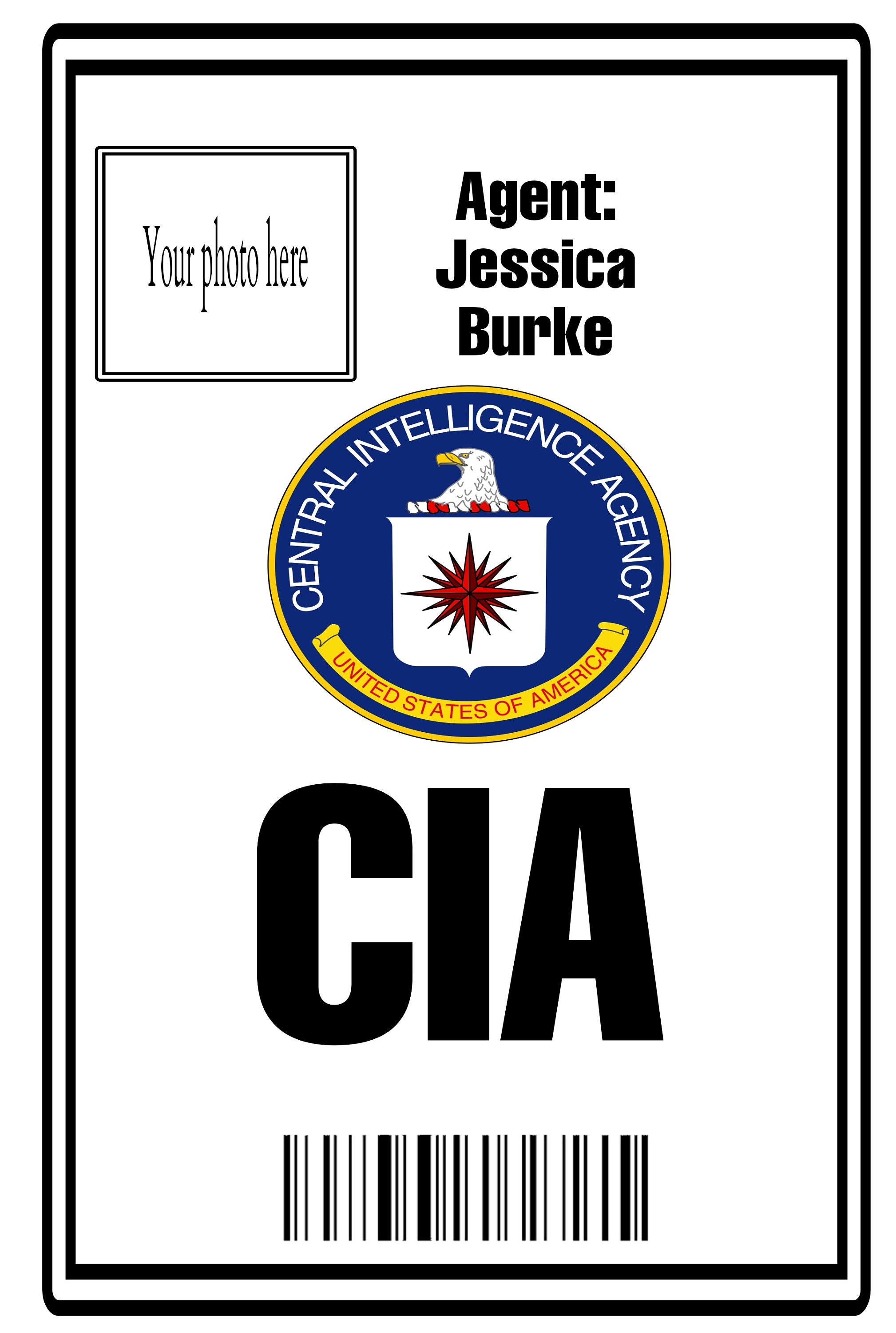 PRINTABLE CIA Special Agent, Id Badge, Cosplay Accessories, Replica, Id ...
