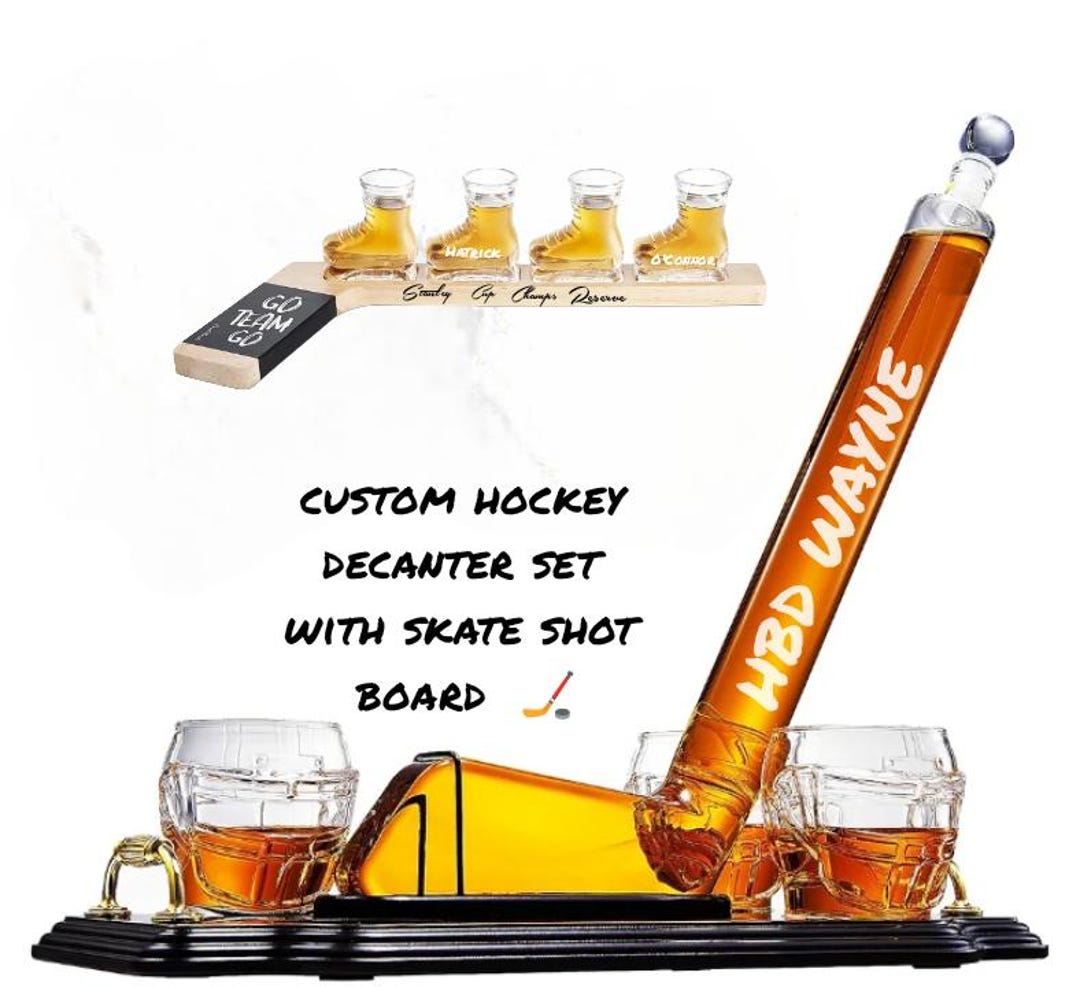 Custom Hockey Stick Decanter L Whiskey Lover Gift L Skate Shot Board L ...
