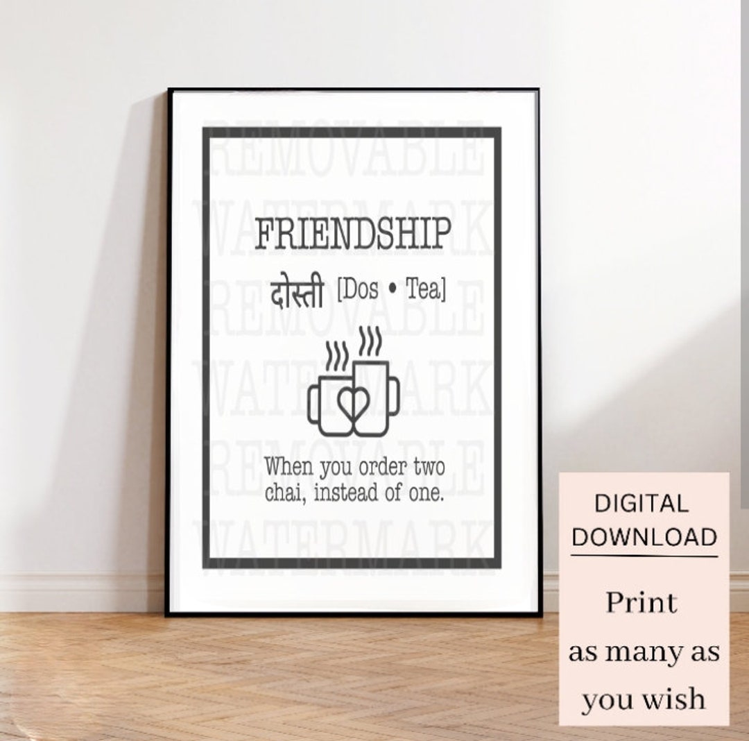 Friendship Definition Print, Dos Tea Friendship Sign, Coffee Shop ...
