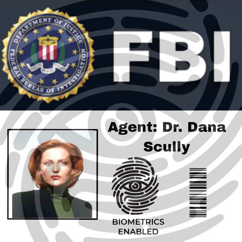 PRINTABLE FBI Special Agent XFILES Set of 2 , Id Badge, Cosplay ...