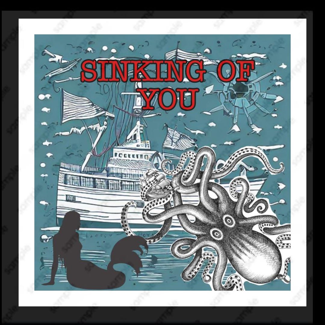 Printable Thinking of You Card L Sinking of You L Ship L Mermaid L ...