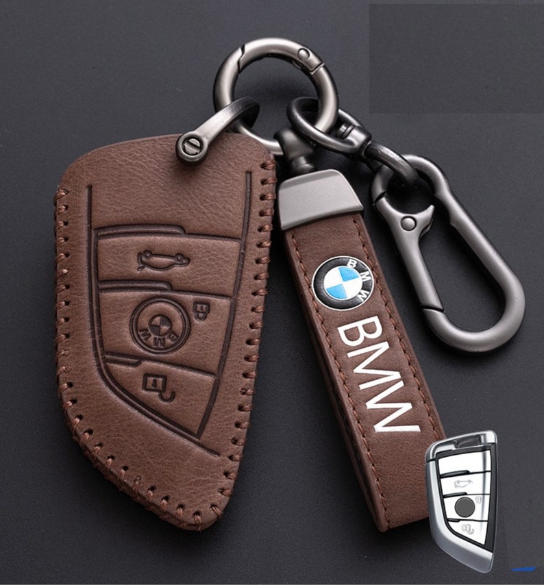 BMW Luxury Handmade Leather Keyring Key Chain for Series 3 5 7 Metal ...