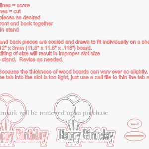 Happy Birthday Table Centerpiece Laser Cut File for 3mm Wood, Available ...