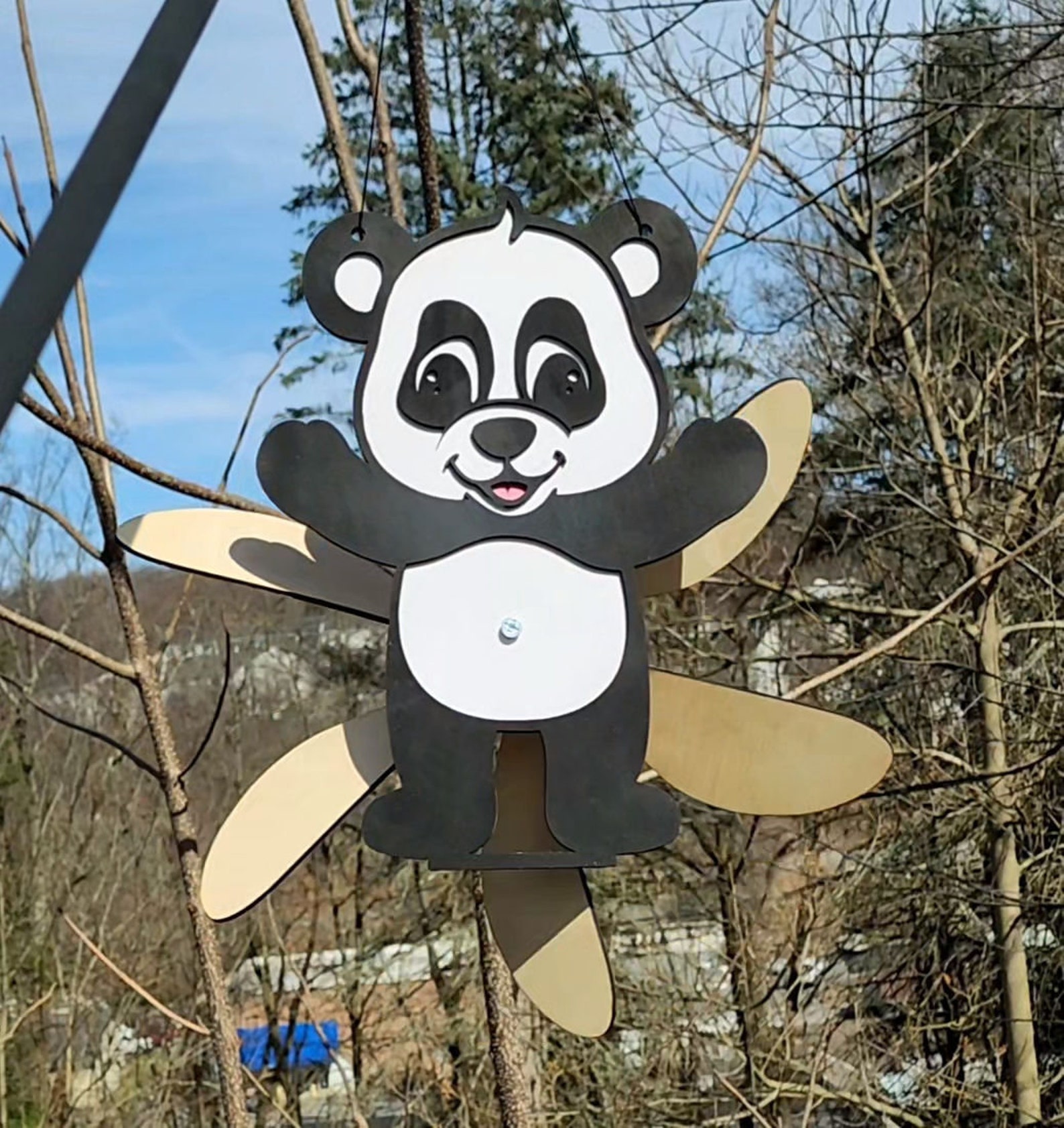 Panda Wind Spinner, Laser Cut File for 3mm Wood, SVG Instant Download ...