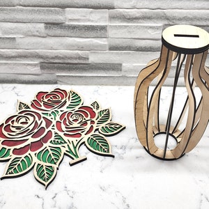 3D Floral Table Centerpiece Laser Cut File for 3mm and 1/8 Inch Wood ...