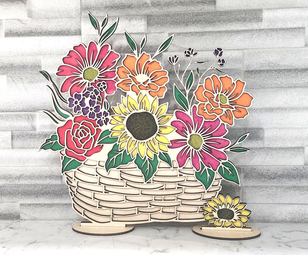 Floral Table Centerpiece Laser Cut File for 3mm Wood, Available in SVG ...