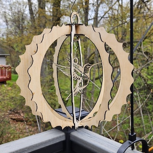 Hummingbird Wind Spinner, Laser Cut File for 3mm and 6mm Wood, SVG ...
