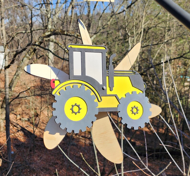 Tractor Wind Spinner, Laser Cut File for 3mm Wood, SVG Instant Download ...