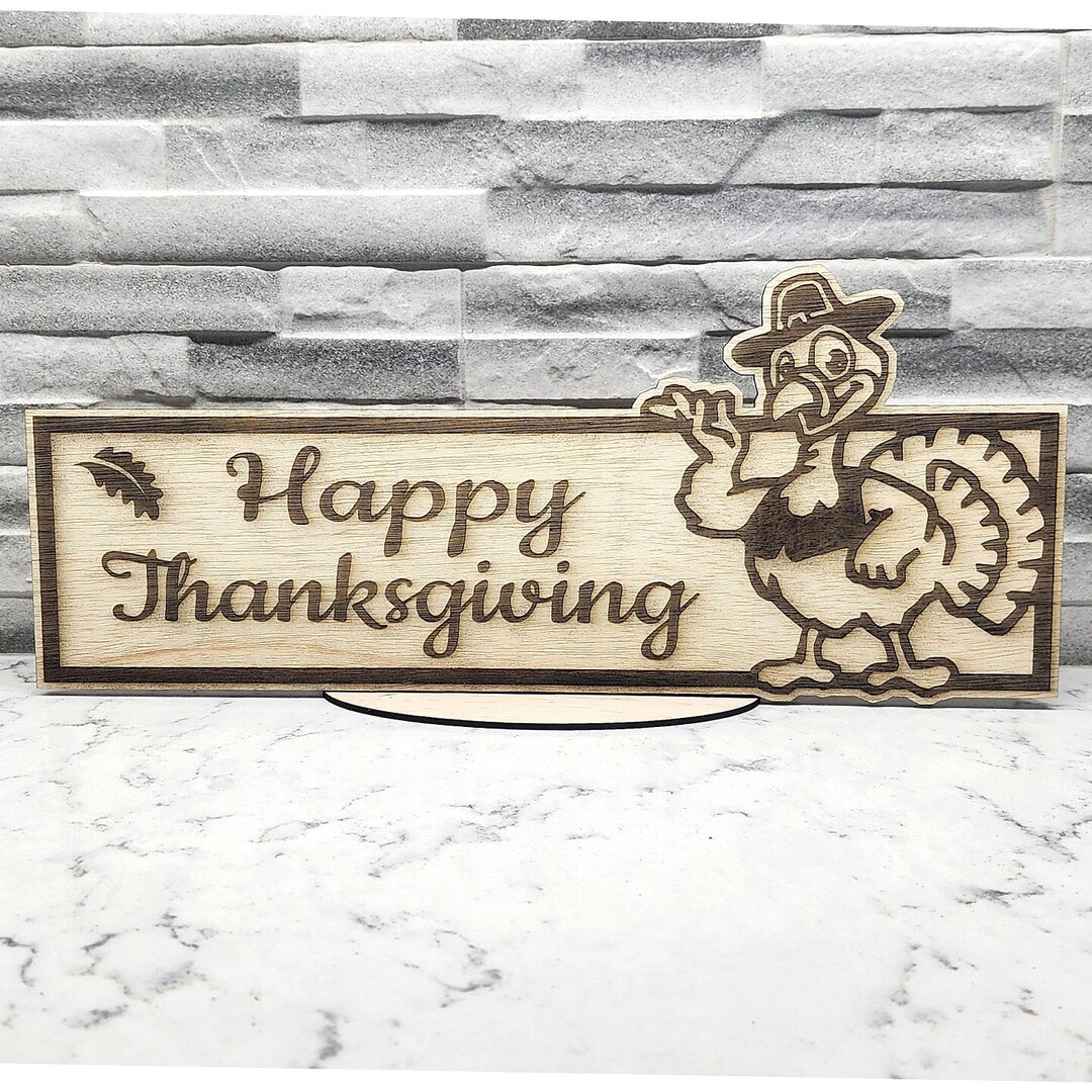 Happy Thanksgiving Centerpiece, Laser Cut File for 3mm Wood, SVG ...