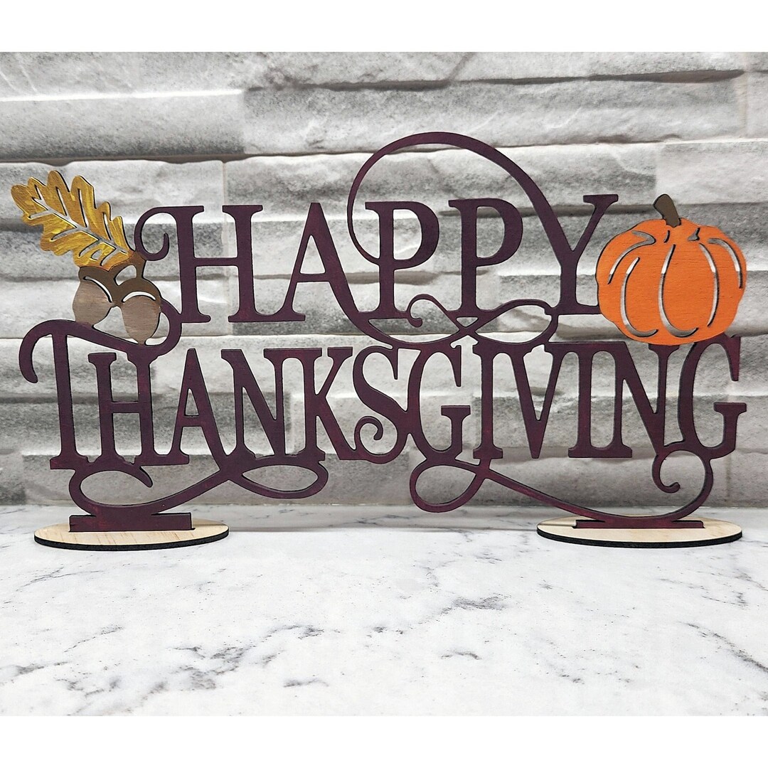 Thanksgiving Centerpiece, Laser Cut File for 3mm Wood, Available in SVG ...