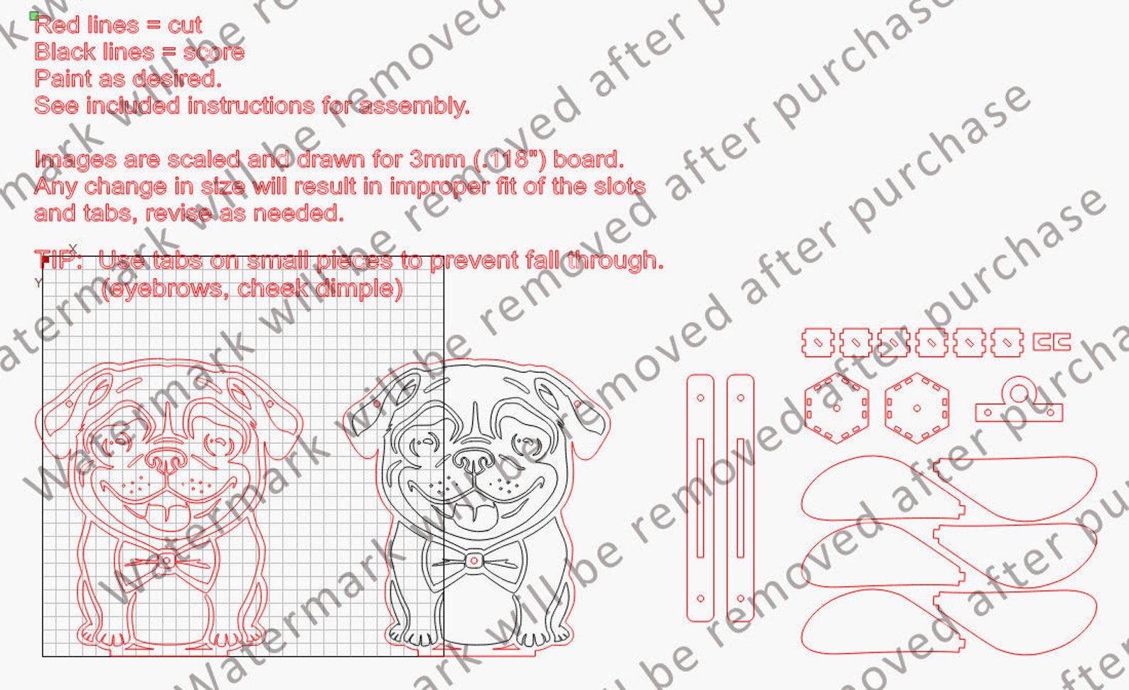 Pug Wind Spinner, Laser Cut File for 3mm Wood, SVG Instant Download - Etsy