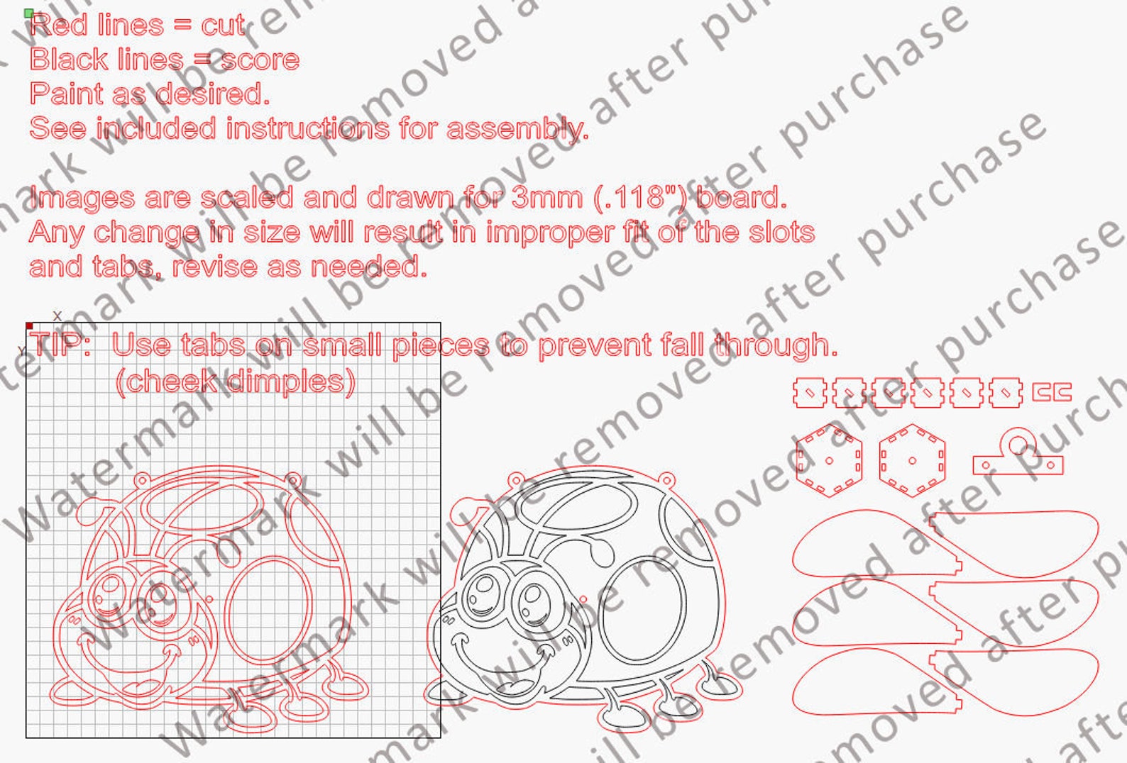 Ladybug Wind Spinner, Laser Cut File for 3mm Wood, SVG Instant Download ...