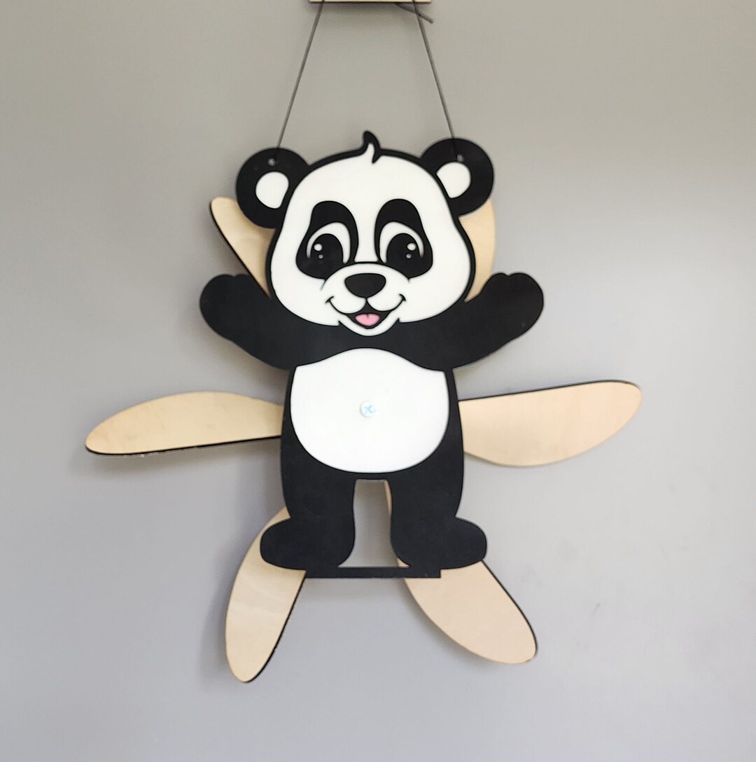 Panda Wind Spinner, Laser Cut File for 3mm Wood, SVG Instant Download ...
