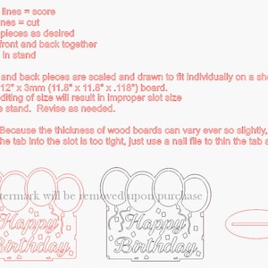 Happy Birthday Table Centerpiece Laser Cut File for 3mm Wood, Available ...