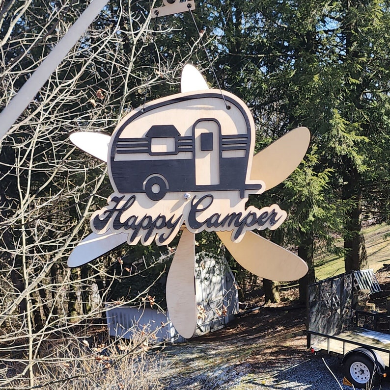 Camper Wind Spinner, Laser Cut File for 3mm Wood, SVG Instant Download ...