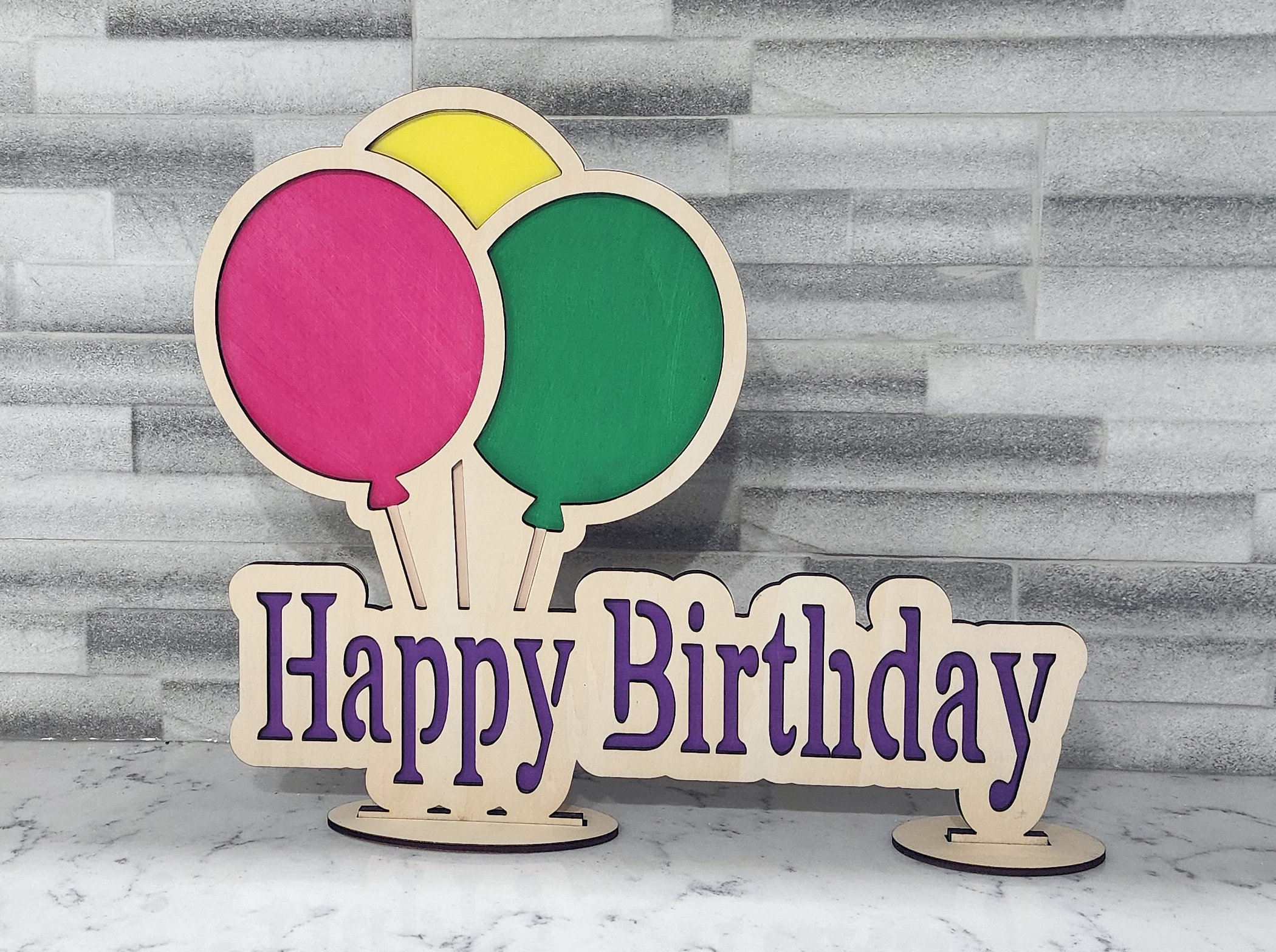 Happy Birthday Table Centerpiece Laser Cut File for 3mm Wood, Available ...