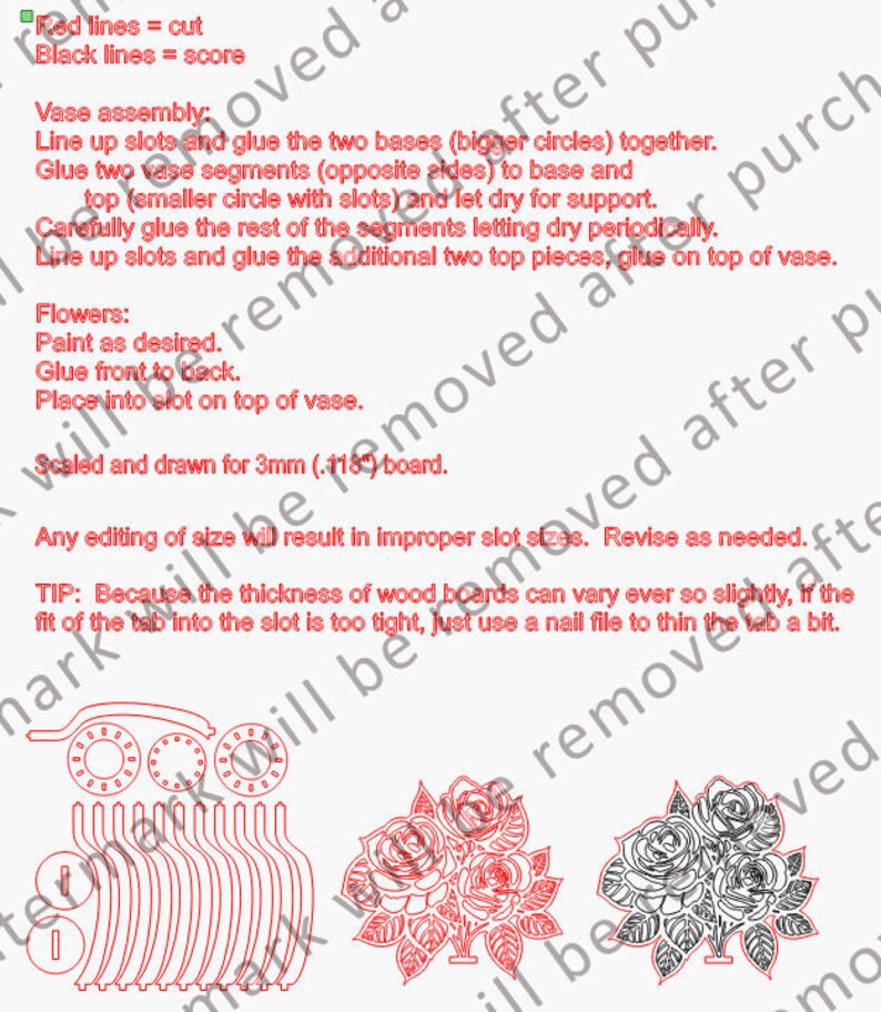 3D Floral Table Centerpiece Laser Cut File for 3mm and 1/8 Inch Wood ...