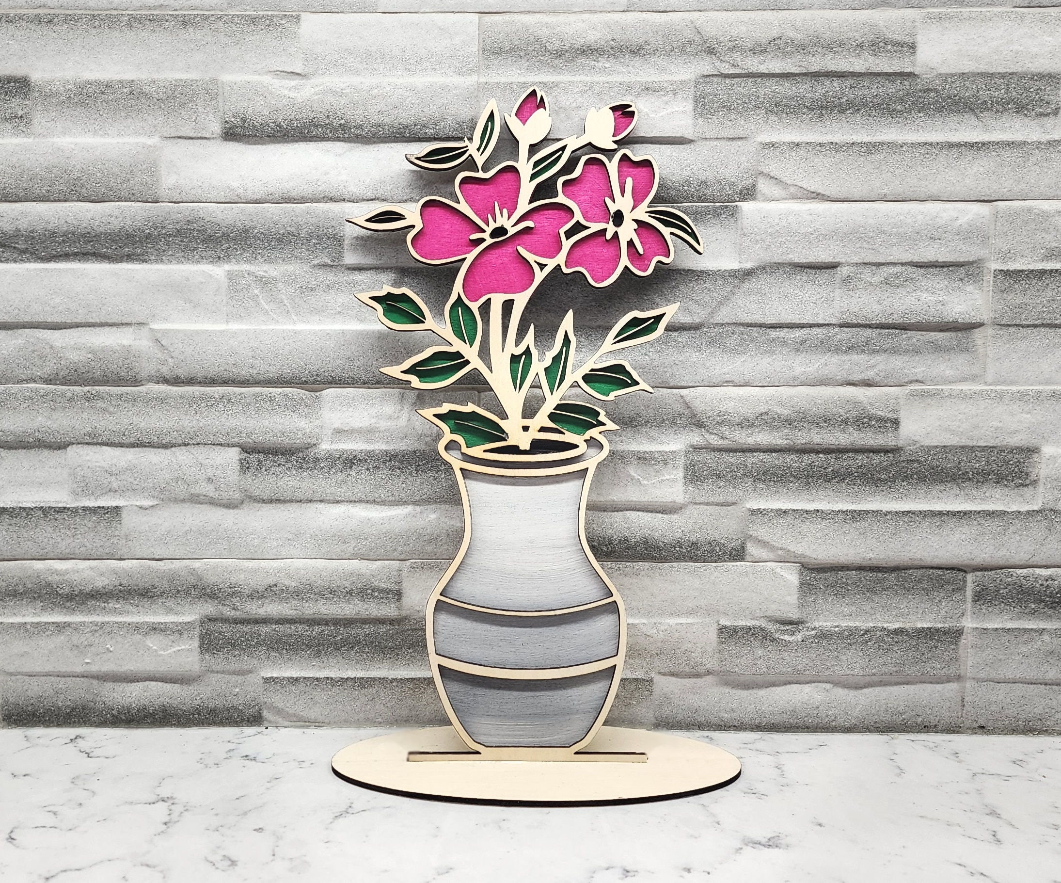 Floral Table Centerpiece Laser Cut File for 3mm Wood, Available in SVG ...