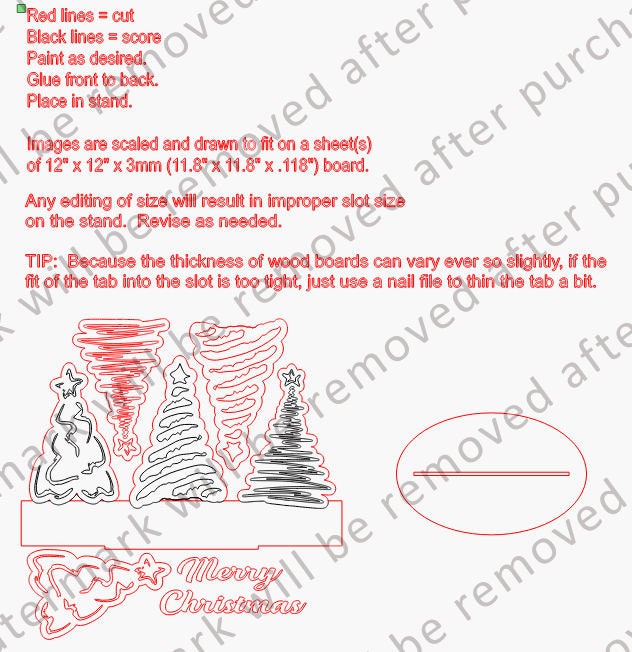 Christmas Table Centerpiece, Laser Cut File for 3mm Wood, Available in ...