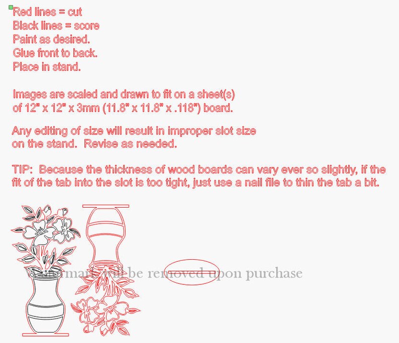 Floral Table Centerpiece Laser Cut File for 3mm Wood, Available in SVG ...
