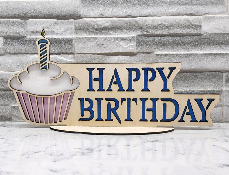 Happy Birthday Table Centerpiece Laser Cut File for 3mm Wood - Etsy