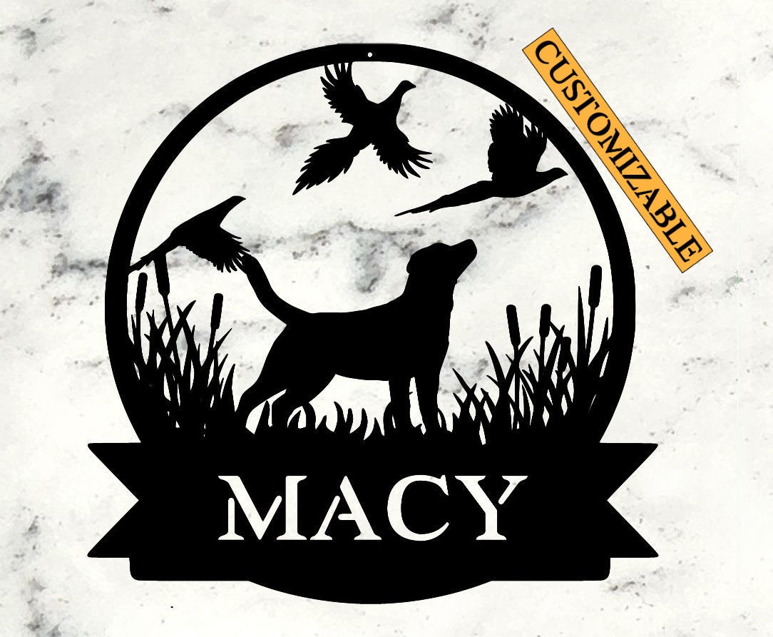 Customizable Pheasant Hunter, Labrador Wall Decoration, Instant ...