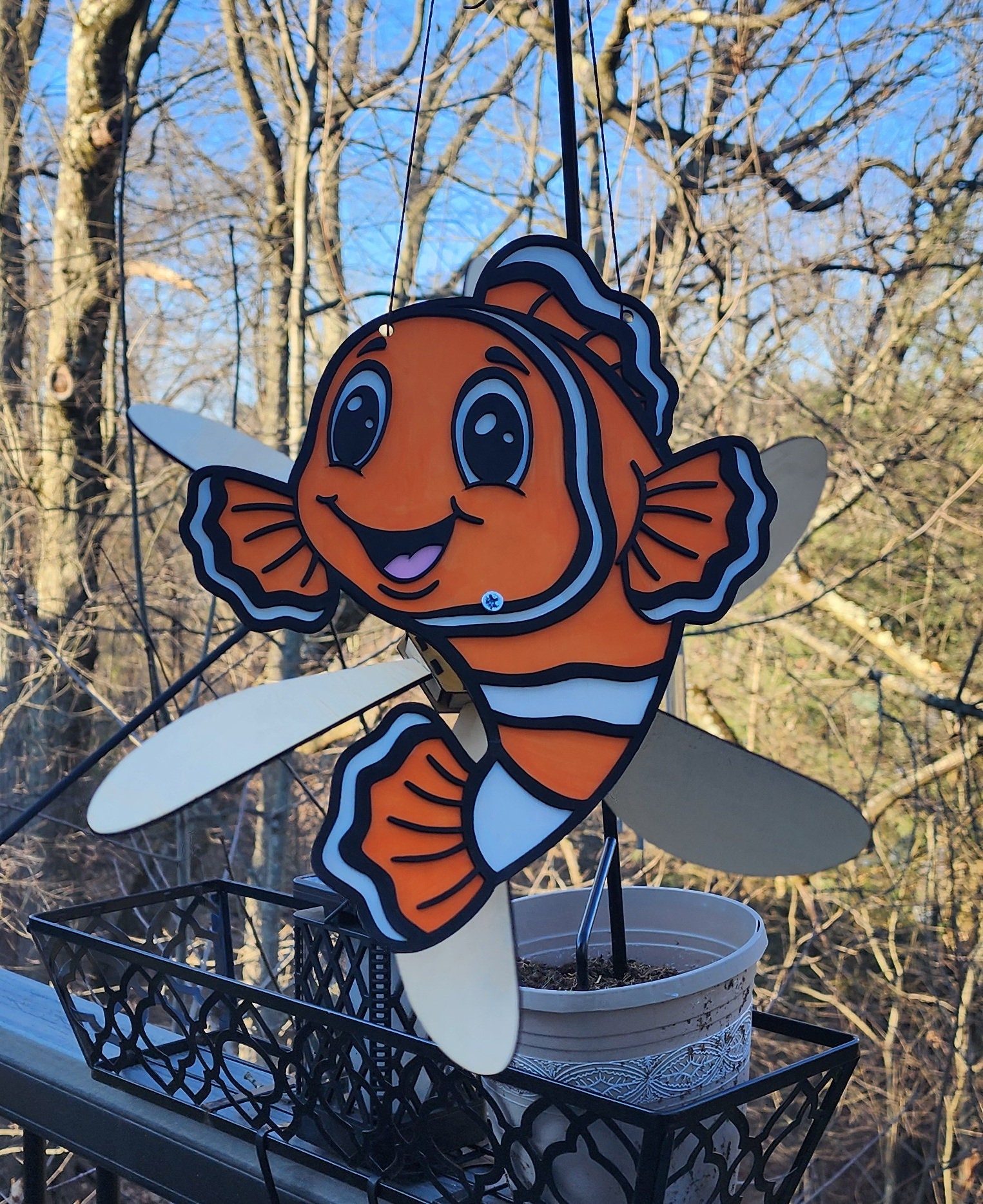 Clown Fish Wind Spinner, Laser Cut File for 3mm Wood, SVG Instant ...