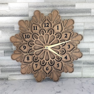 Layered Mandala Clock Face Wall Decor, Laser Cut File for 3mm Wood ...