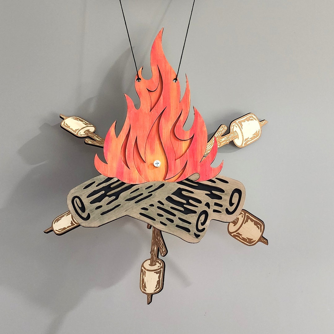 Campfire and Marshmallows Wind Spinner, Laser Cut File for 3mm Wood ...