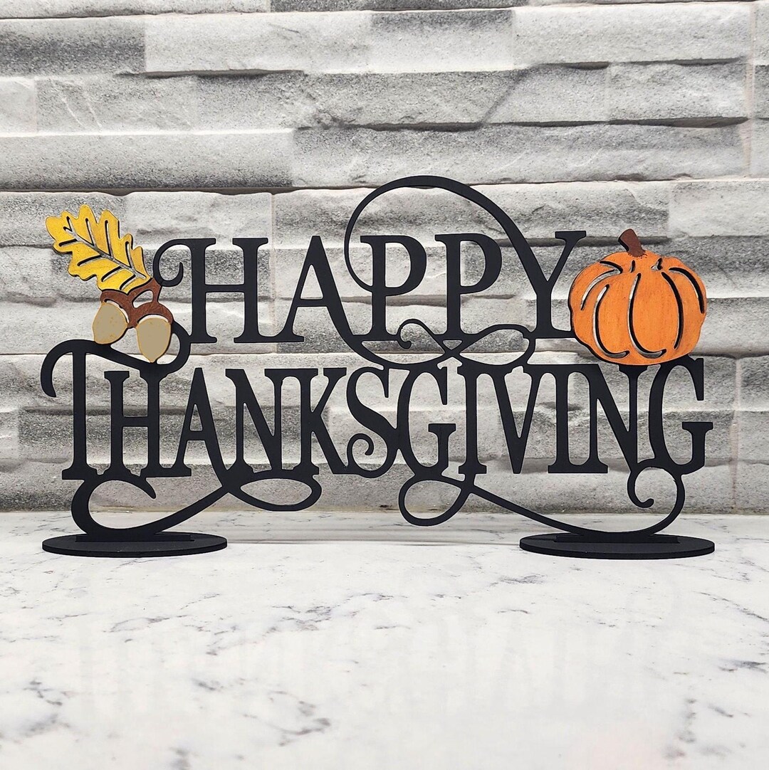 Thanksgiving Centerpiece, Laser Cut File for 3mm Wood, Available in SVG ...