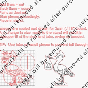 It's a Boy! Stork Table Centerpiece Laser Cut File for 3mm Wood ...