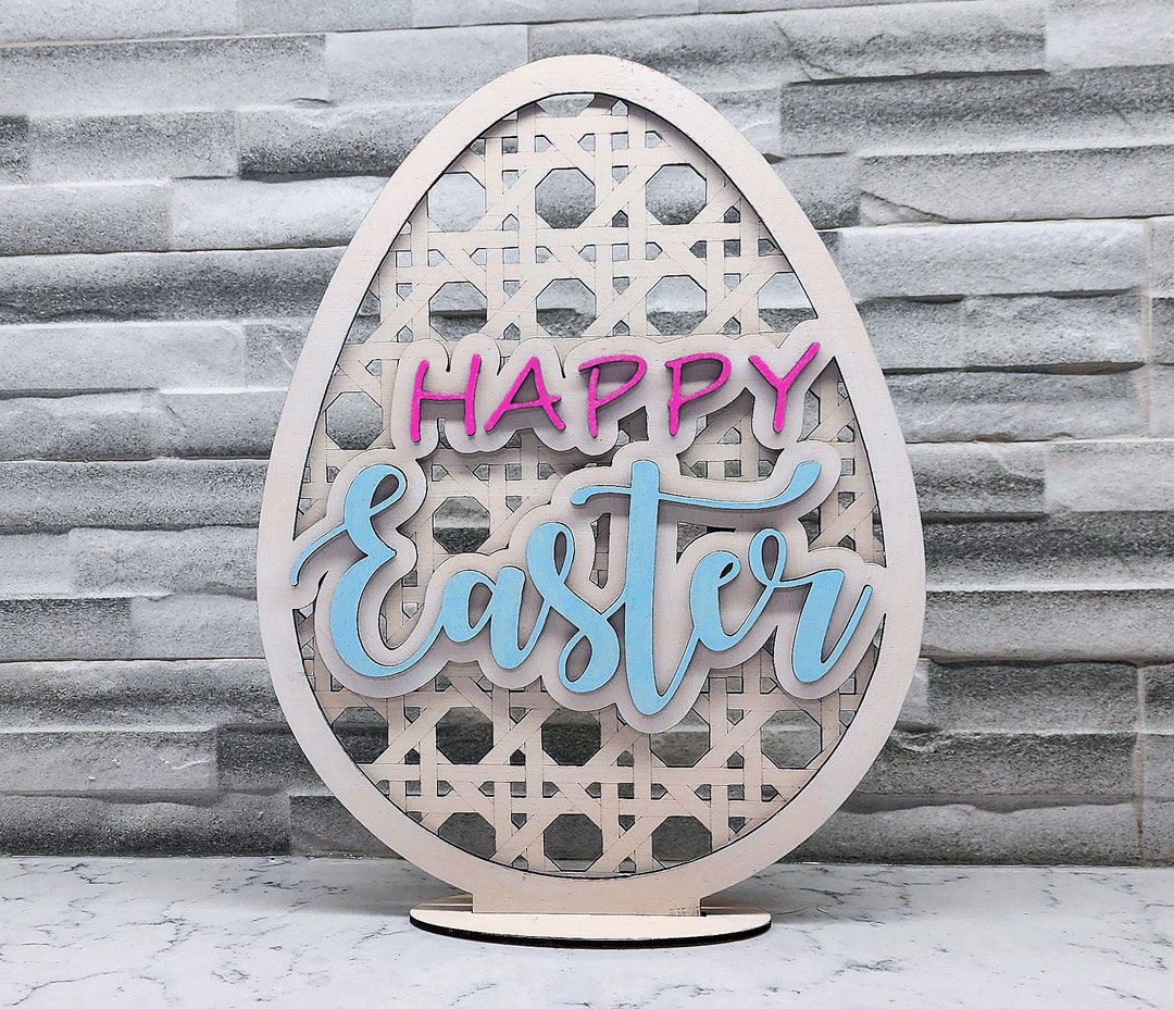 Happy Easter Table Centerpiece Laser Cut File for 3mm Wood, Available ...