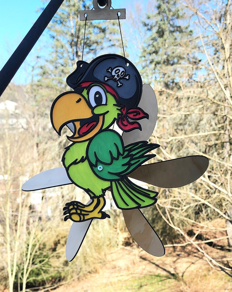 Parrot Wind Spinner, Laser Cut File for 3mm Wood, SVG Instant Download ...