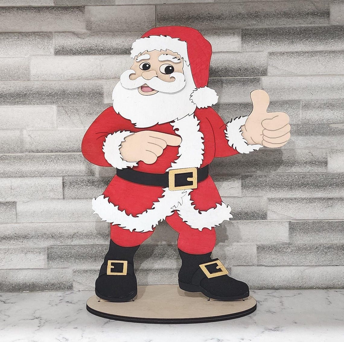 Santa Claus Christmas Stand-up Decoration. Laser Cut File (SVG) for 3mm ...