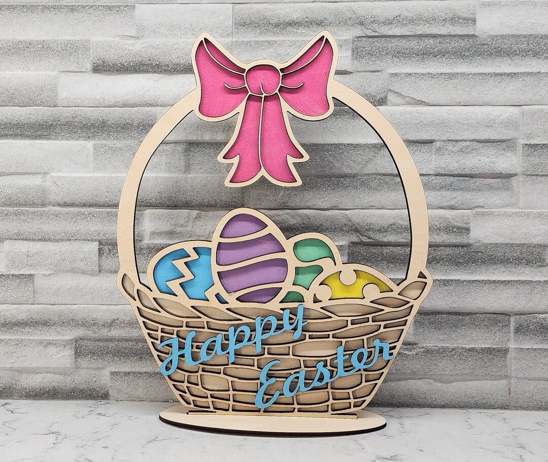 Happy Easter Table Centerpiece Laser Cut File for 3mm Wood, Available ...