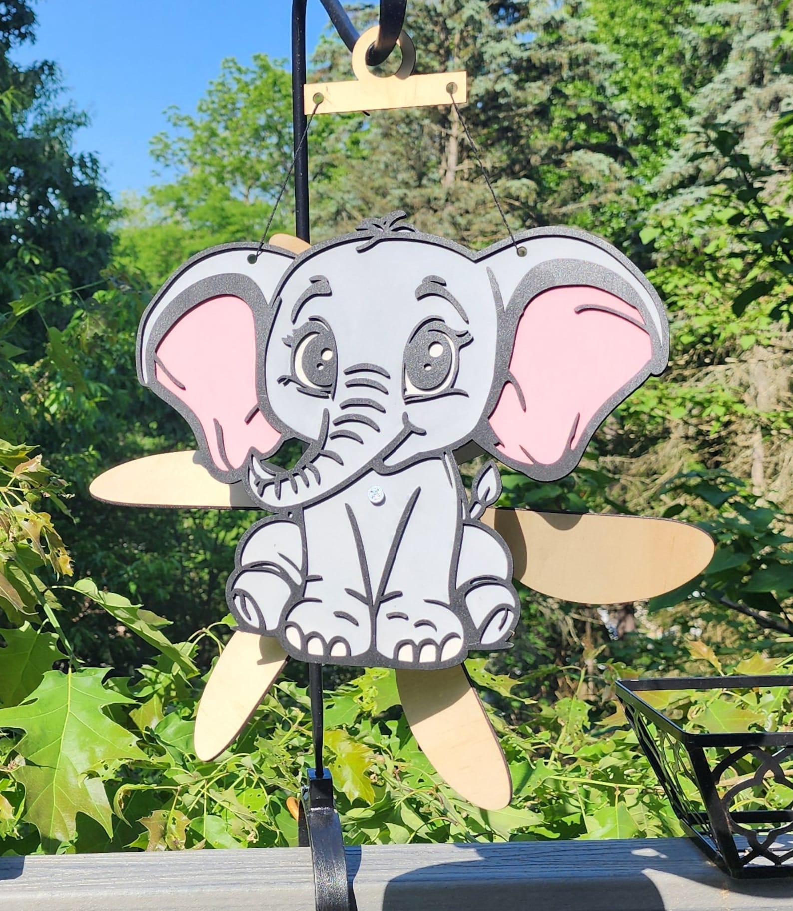 Elephant Wind Spinner, Laser Cut File for 3mm Wood, SVG Instant ...