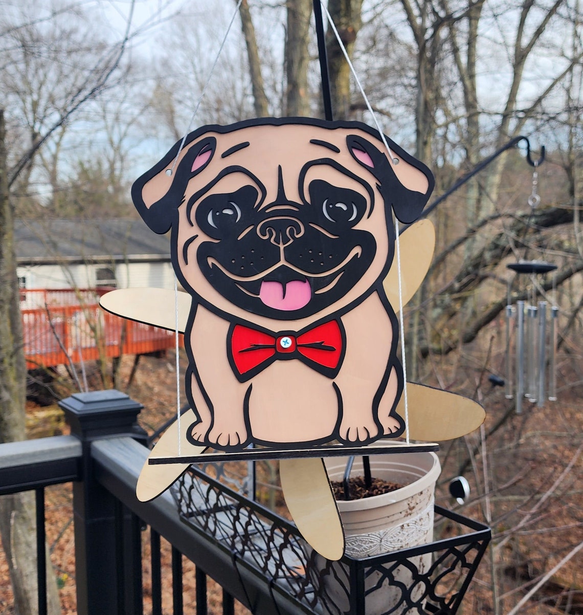 Pug Wind Spinner, Laser Cut File for 3mm Wood, SVG Instant Download - Etsy