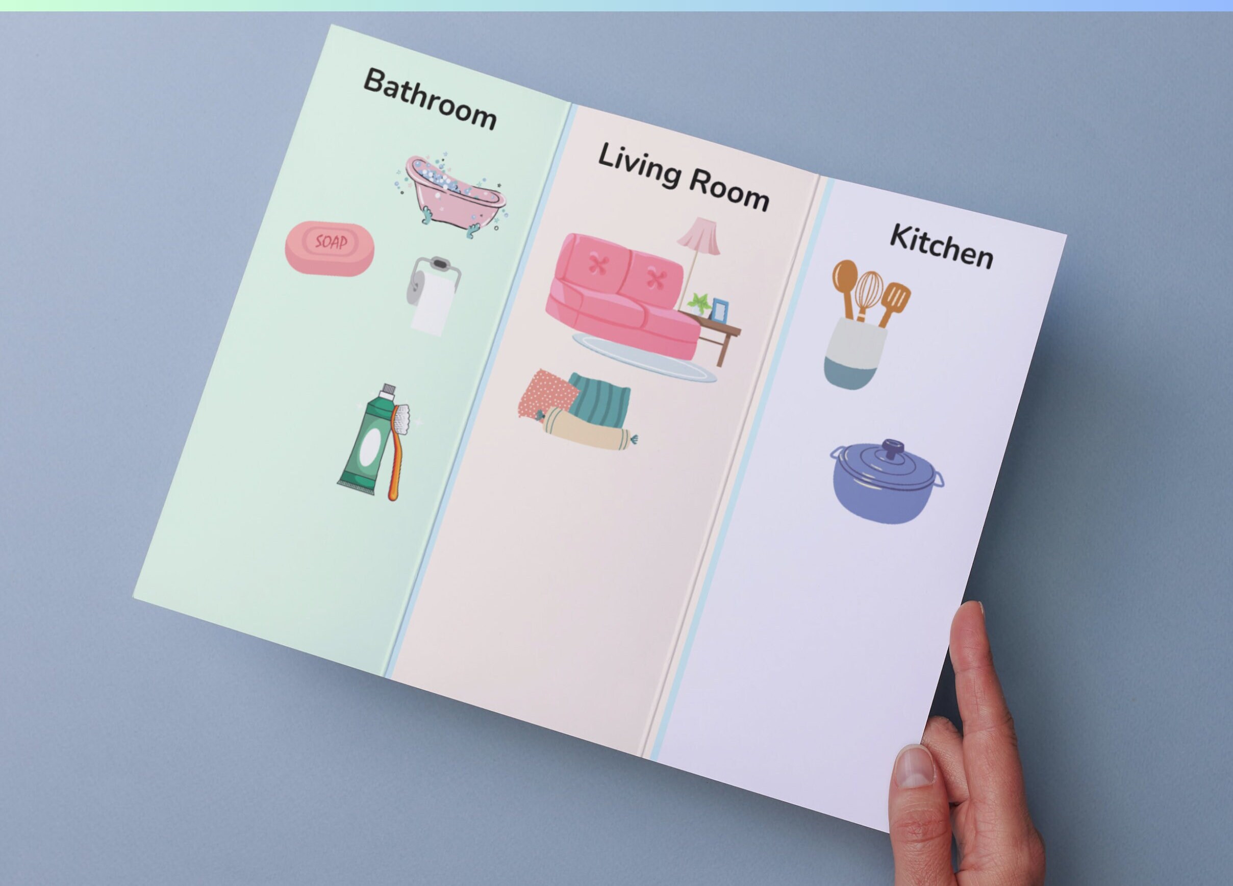 House Rooms Sorting Activity Quiet Book Page, Cut and Glue, Educational ...