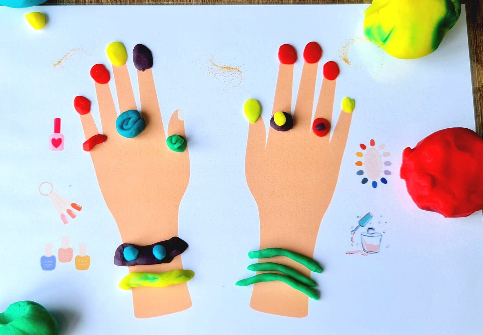 Learning Colors Play Dough Mat, Fine Motor Skill, Preschool Activity ...