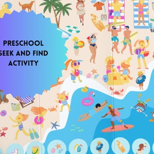 Beach Seek and Find Activity Worksheet, I Spy Game, Find the Objects ...