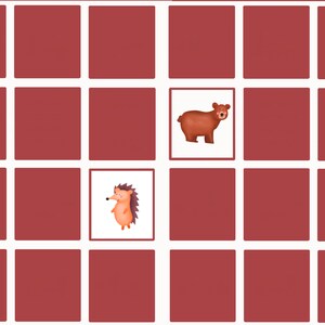 Forest Animals Kids Memory Card Game Matching Kids Activity - Etsy