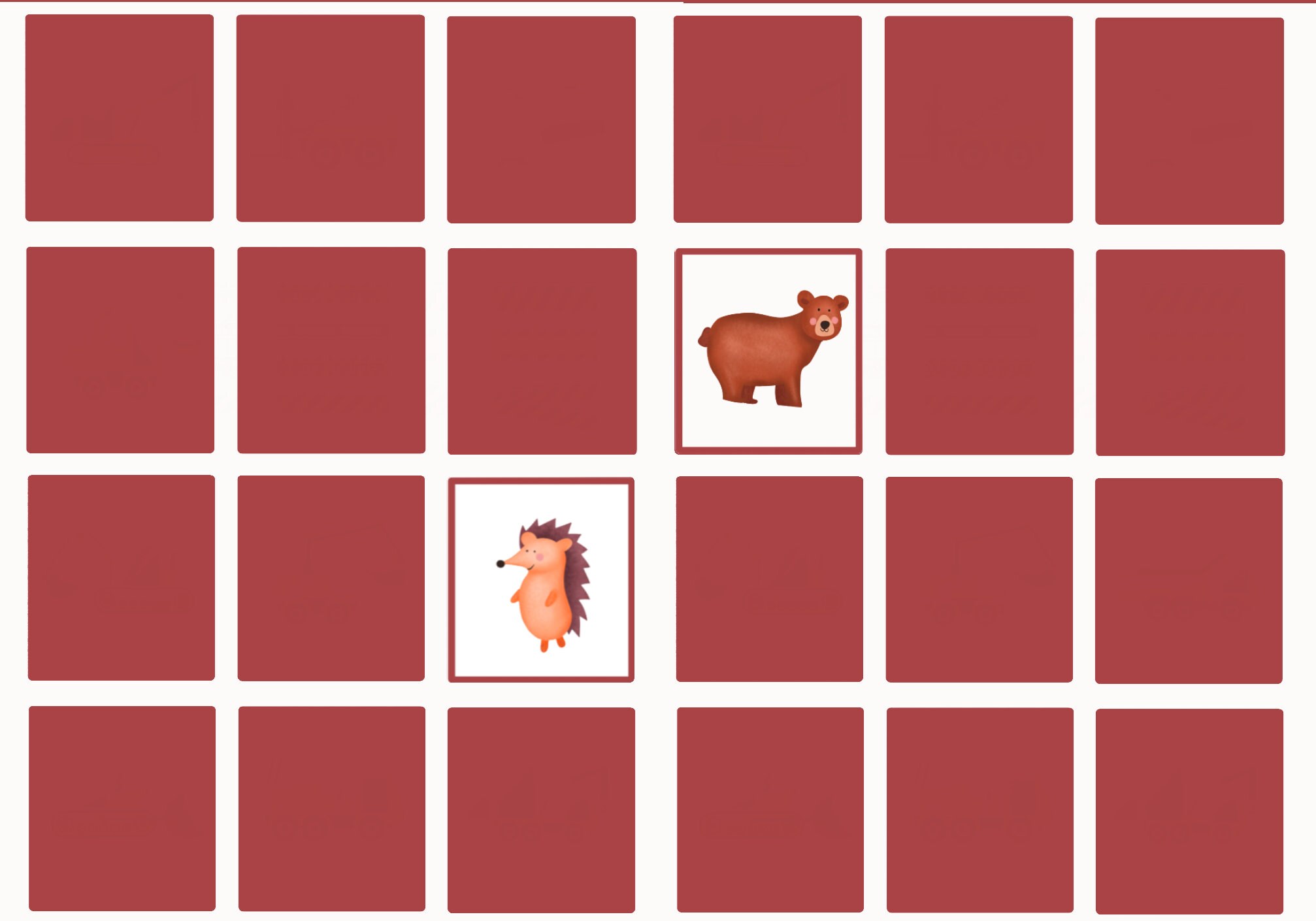 Forest Animals Kids Memory Card Game, Matching Kids Activity, Preschool ...