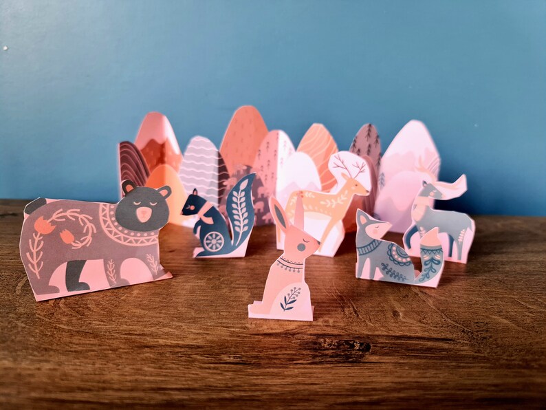 Mountain Scandinavian Animals Pop up Quiet Book Diorama, DIY Project ...