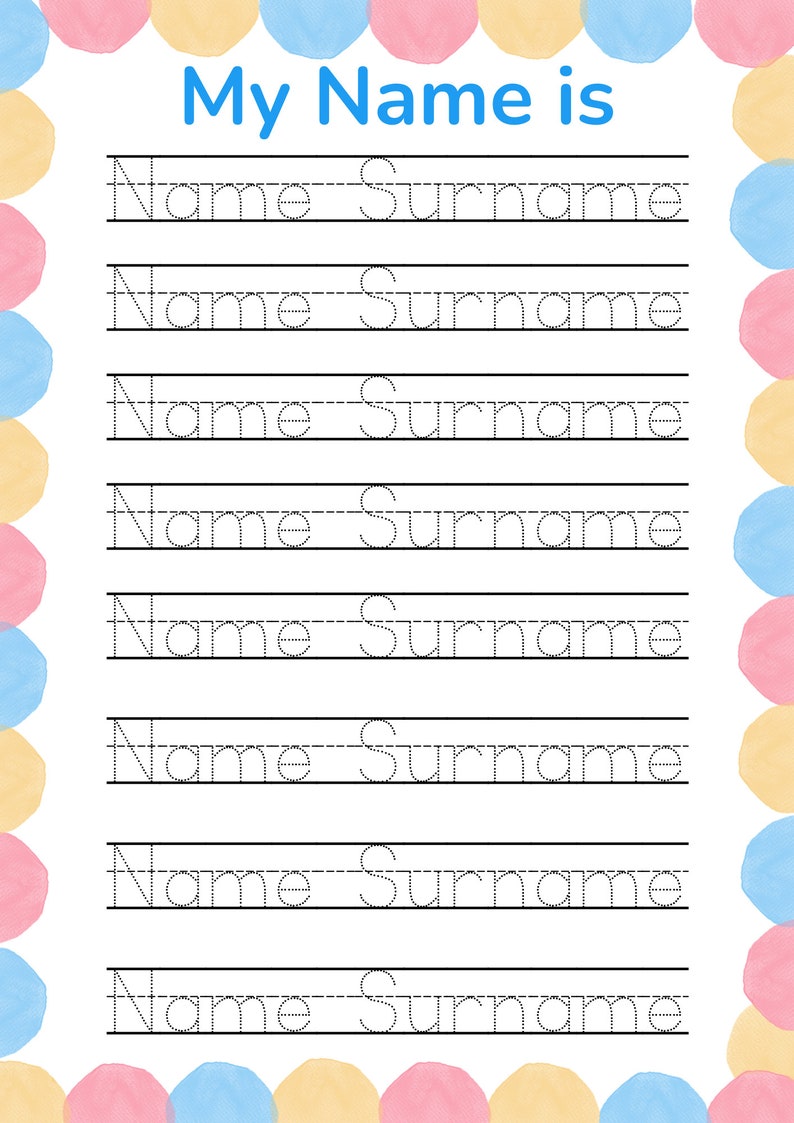 Editable Custom Name Tracing Worksheet, Personalized Handwriting ...