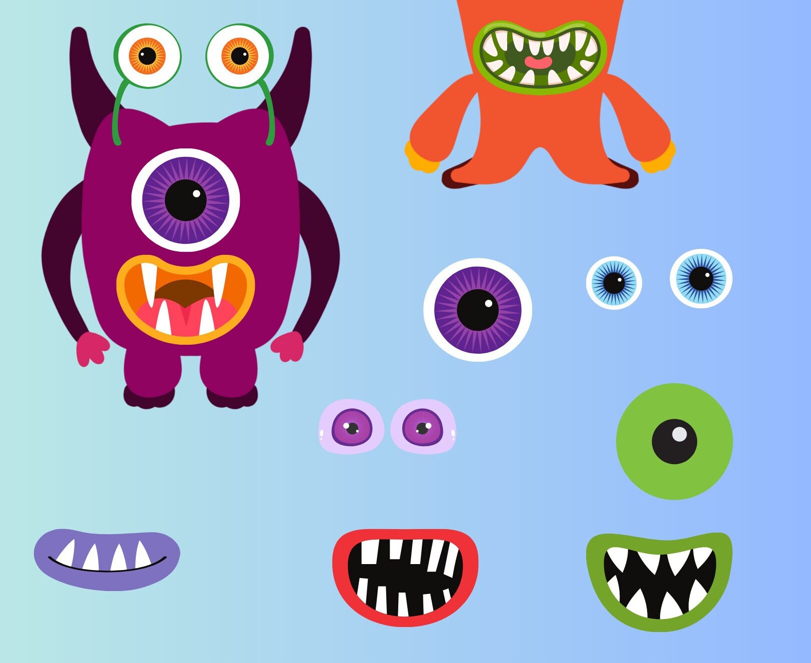 Monster Mix and Match Game Puzzle, Matching Kids Activity, Preschool ...