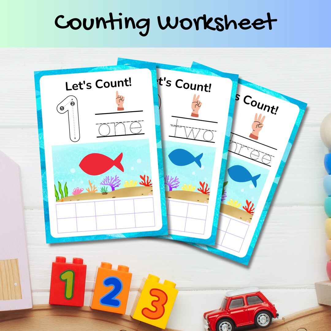 Handwriting Practice Number Tracing Worksheet, Counting 1-10, Preschool ...
