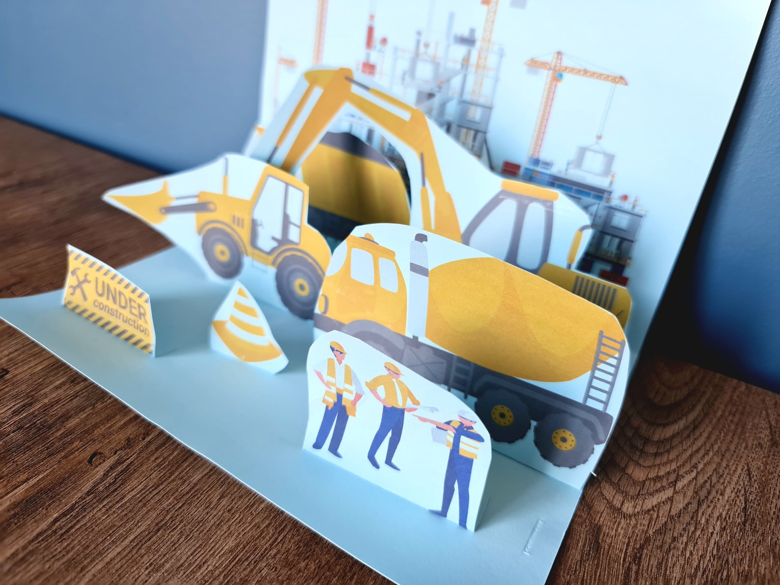 Construction Pop up Quiet Book Page, Cut & Glue DIY Project, Kid Paper ...