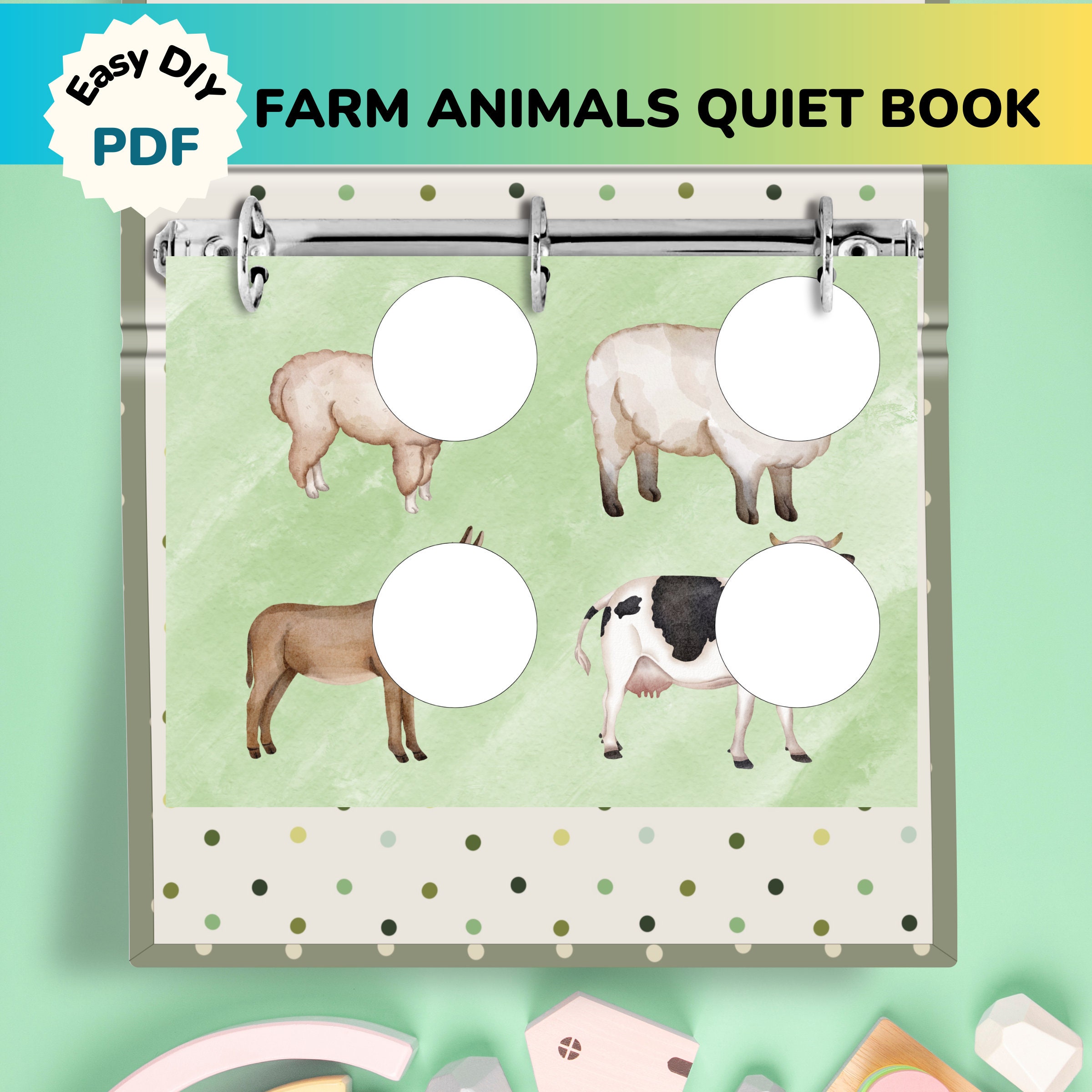 Farm Animals Toddler Quiet Book, Educational Printables, Activity Book ...
